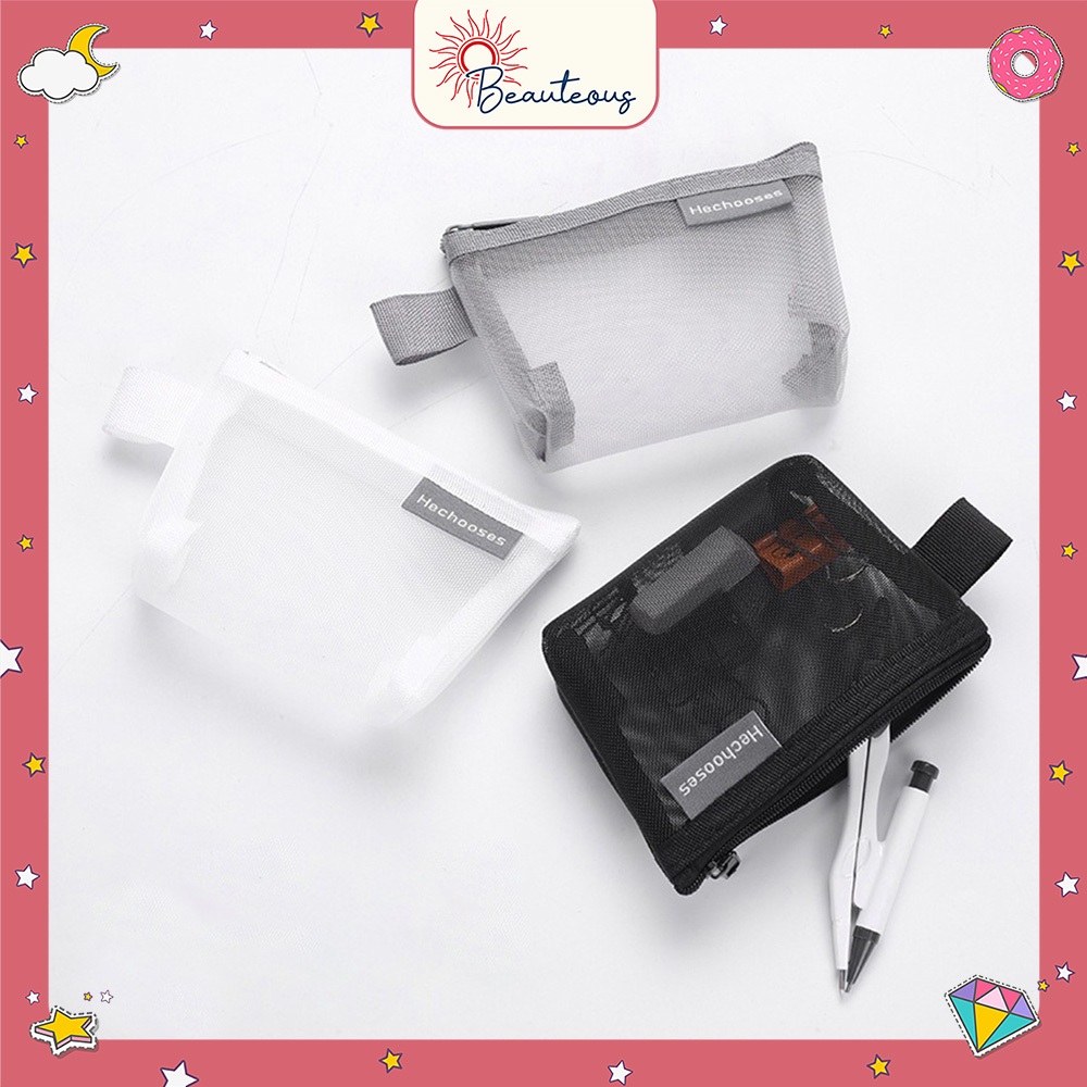 Jual Tas Pouch Mini Jaring Transparant Dompet Kosmetik Lipstik Saku ...