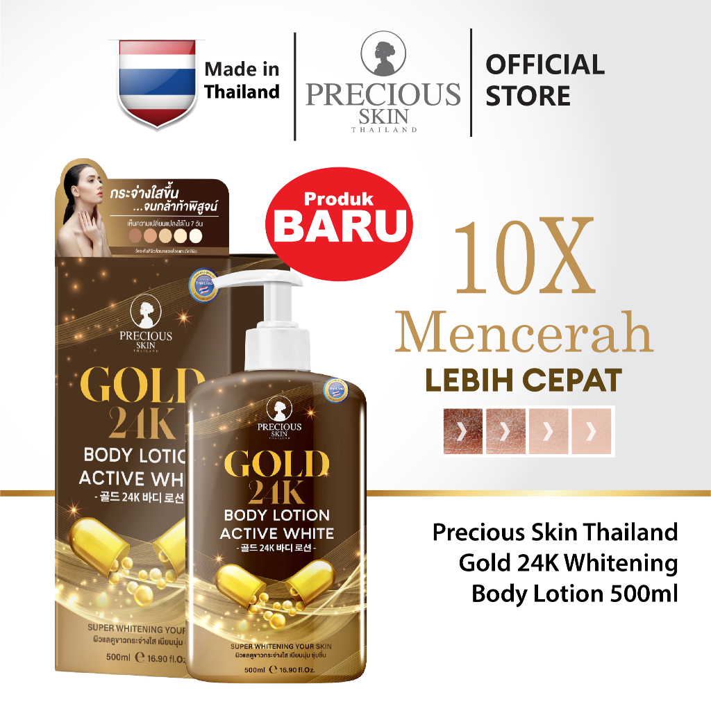 Jual Precious Skin Thailand Gold 24K Body Lotion Active White / HB Dosting / Whitening Lotion ...