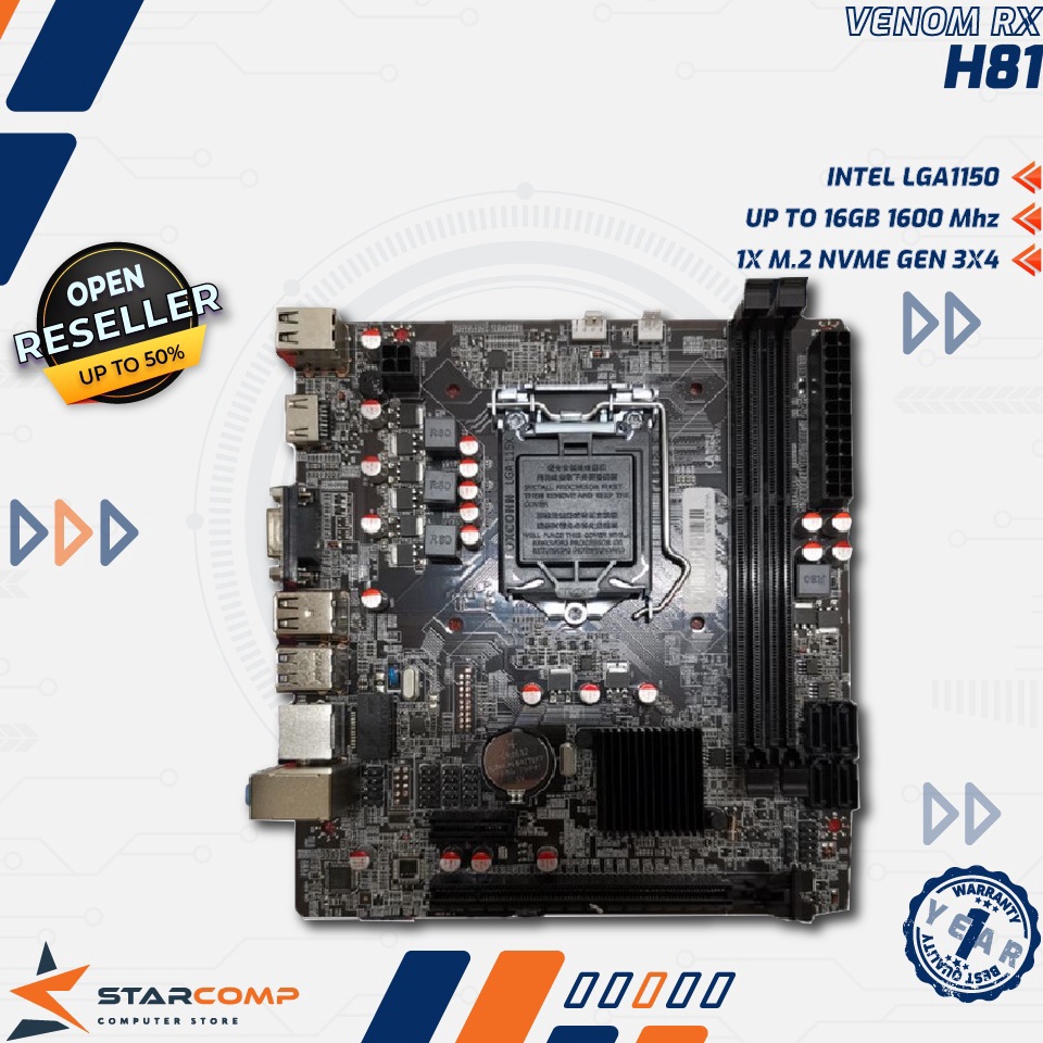 Jual ART Q83D Venom Rx H81 Motherboard Intel LGA 115 USB 3 NVMe 3x4 ...