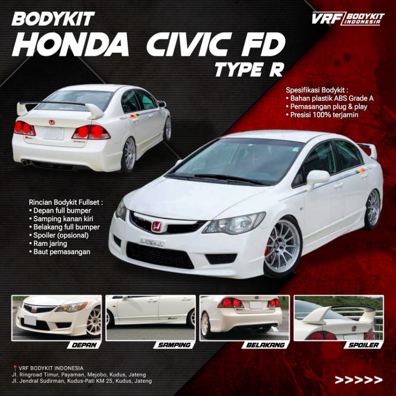 Jual Bodykit CIVIC FD TYPE R plastik ABS | Shopee Indonesia