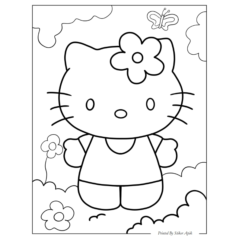 Jual Kertas Gambar Mewarnai Tema Hello Kitty Worksheet Coloring Paper ...