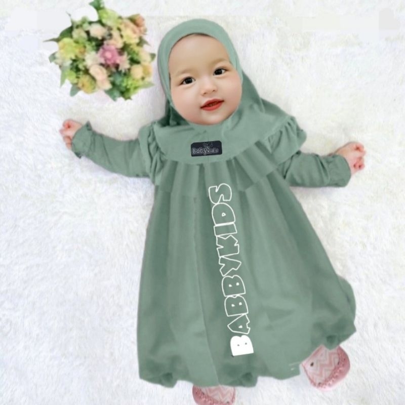 Jual Gamis Bayi Perempuan Newborn Syar'i 0-2thn Baju Anak Perempuan ...