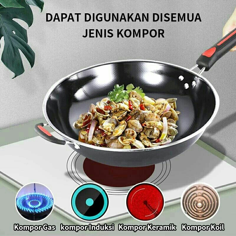 Jual WAJAN ENAMEL PANCI MASAK GAGANG PANJANG ANTI LENGKET ANTI GORES ...