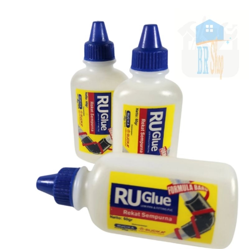 Jual LEM RU GLUE LEM PIPA PVC/ RU GLUE BOTOL/TUBE 60 GRAM | Shopee ...