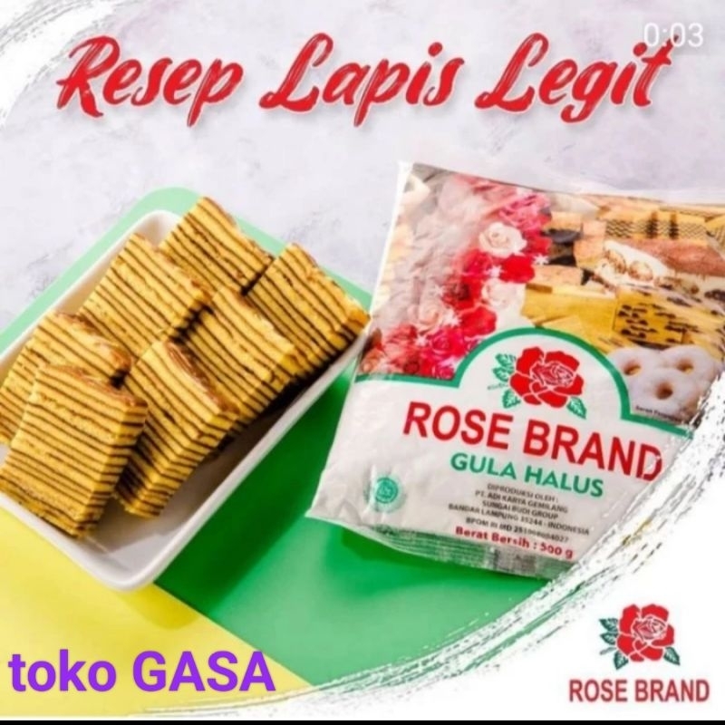 Jual Gula Halus ROSE BRAND PREMIUM 500gr/GULA HALUS SALJUKU 1/2KG/Fine ...