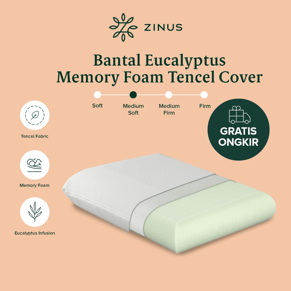 Jual Bantal Zinus Eucalyptus Memory Foam Tencel Cover | Shopee Indonesia