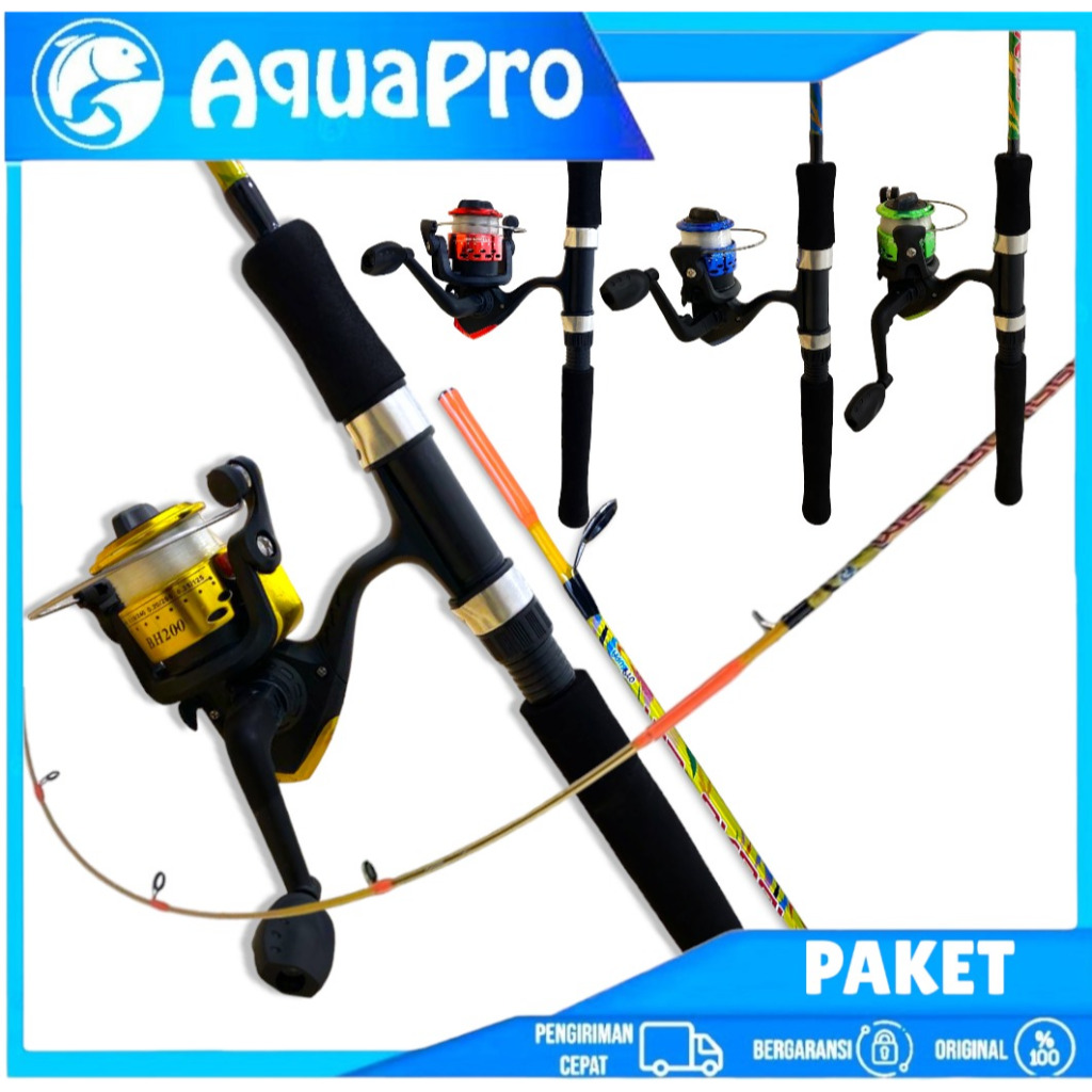 Jual Paket Set Joran Pancing Spinning JM 1.20m / 1.35m / 1.50m Reel ...