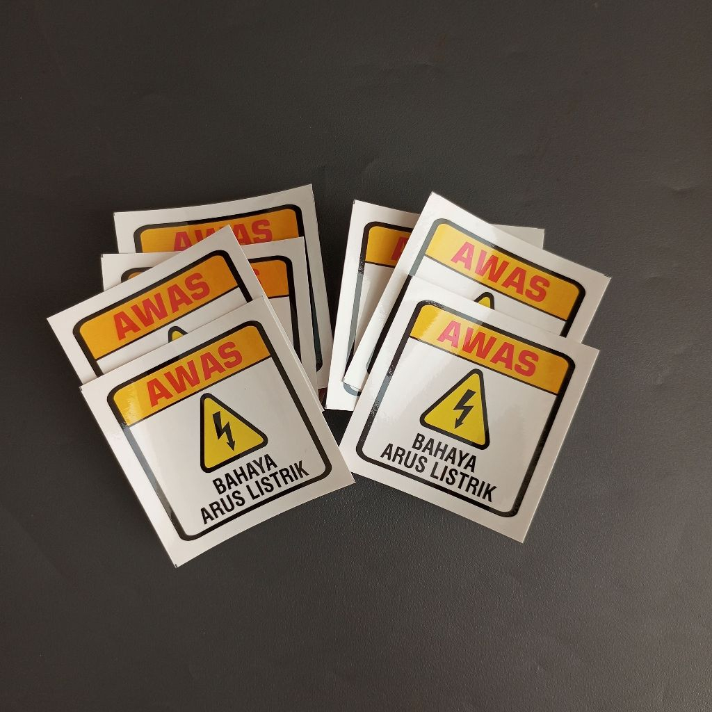 Jual Stiker Awas Arus Listrik | Stiker Arus Listrik Tinggi | Stiker ...