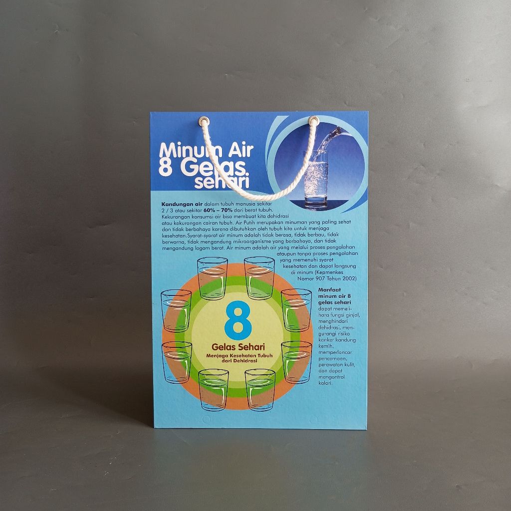Jual Hard Poster Minum Air 8 Gelas Sehari/ Poster Minum Air 8 gelas ...