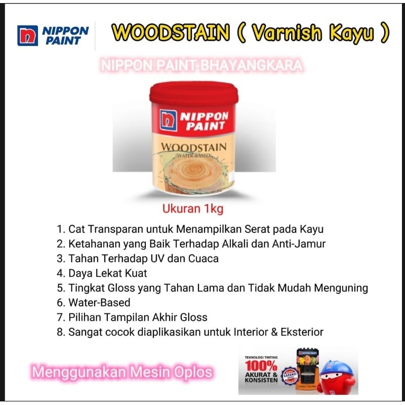 Jual WOODSTAIN ( Varnish Kayu ) 1kg Nippon Paint | Shopee Indonesia