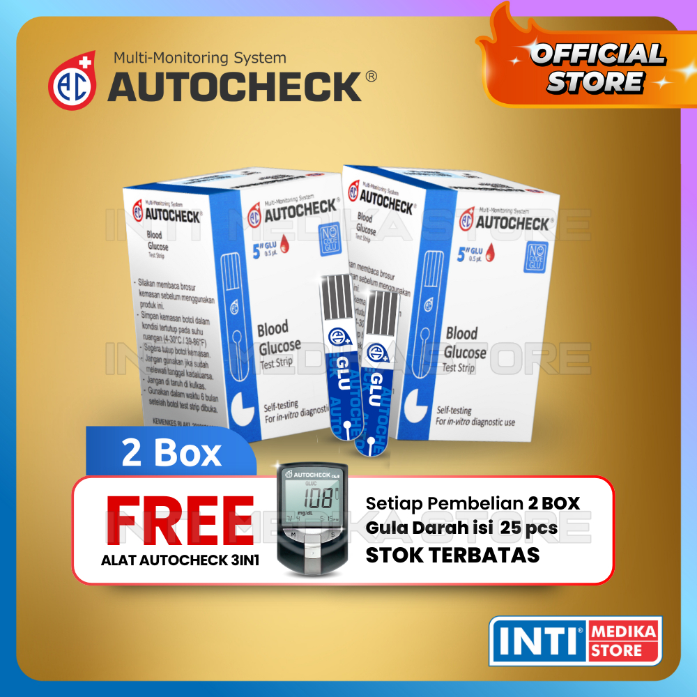 Jual AUTOCHECK - Strip Gula Darah Isi 25 pcs | Refill Glucose Test ...
