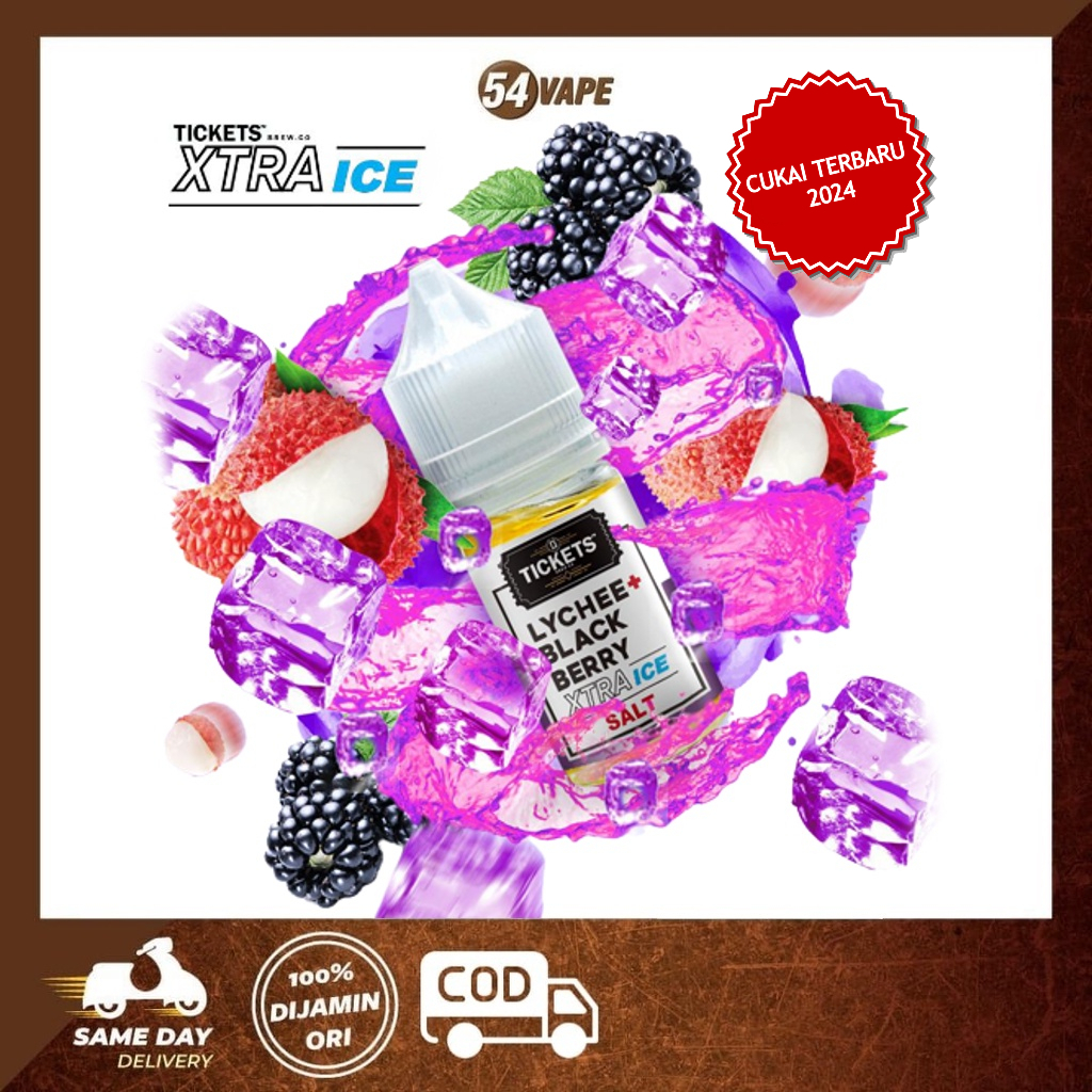 Jual Tickets Lychee Blackberry Xtra Ice Series Salt 30ml | Shopee Indonesia