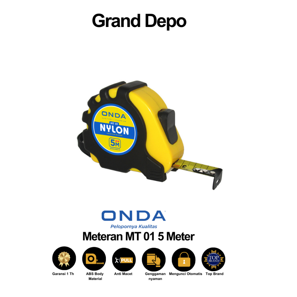 Jual Onda Meteran MT 01 5M Industri Premium / Meteran Onda | Shopee ...
