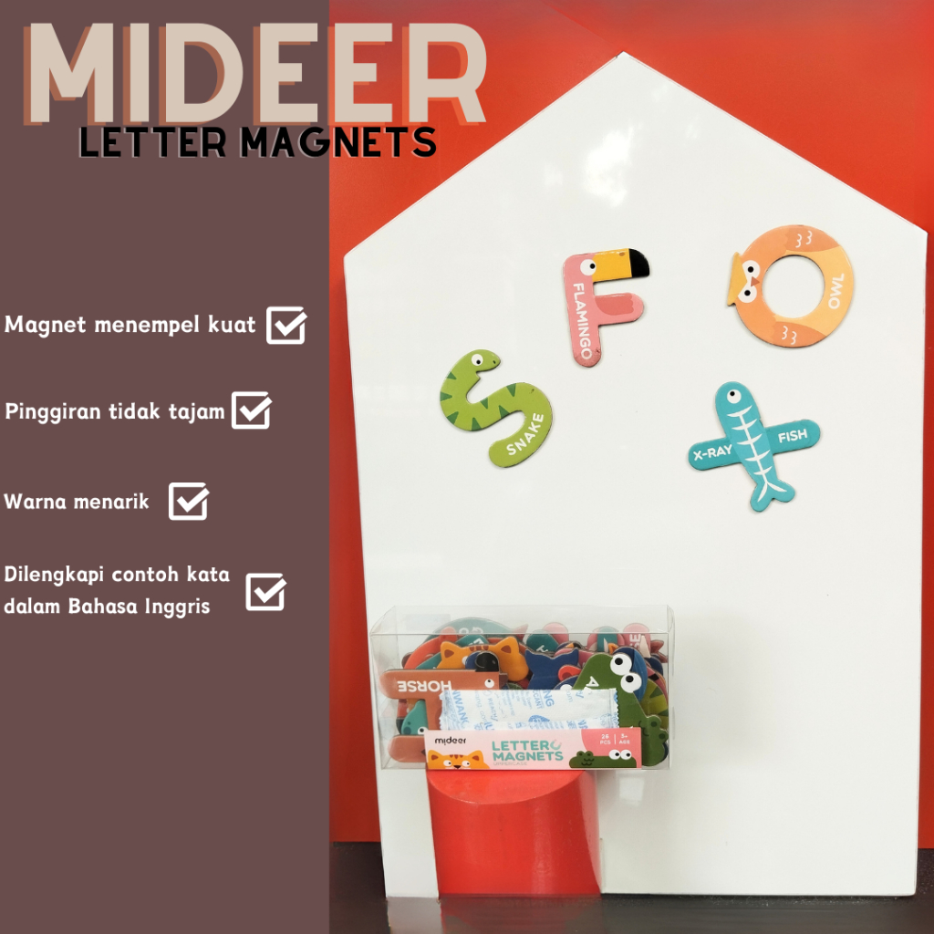 Jual Magnet Huruf - Magnetic Alphabet Letter Color Mideer MD2064 | 26 ...