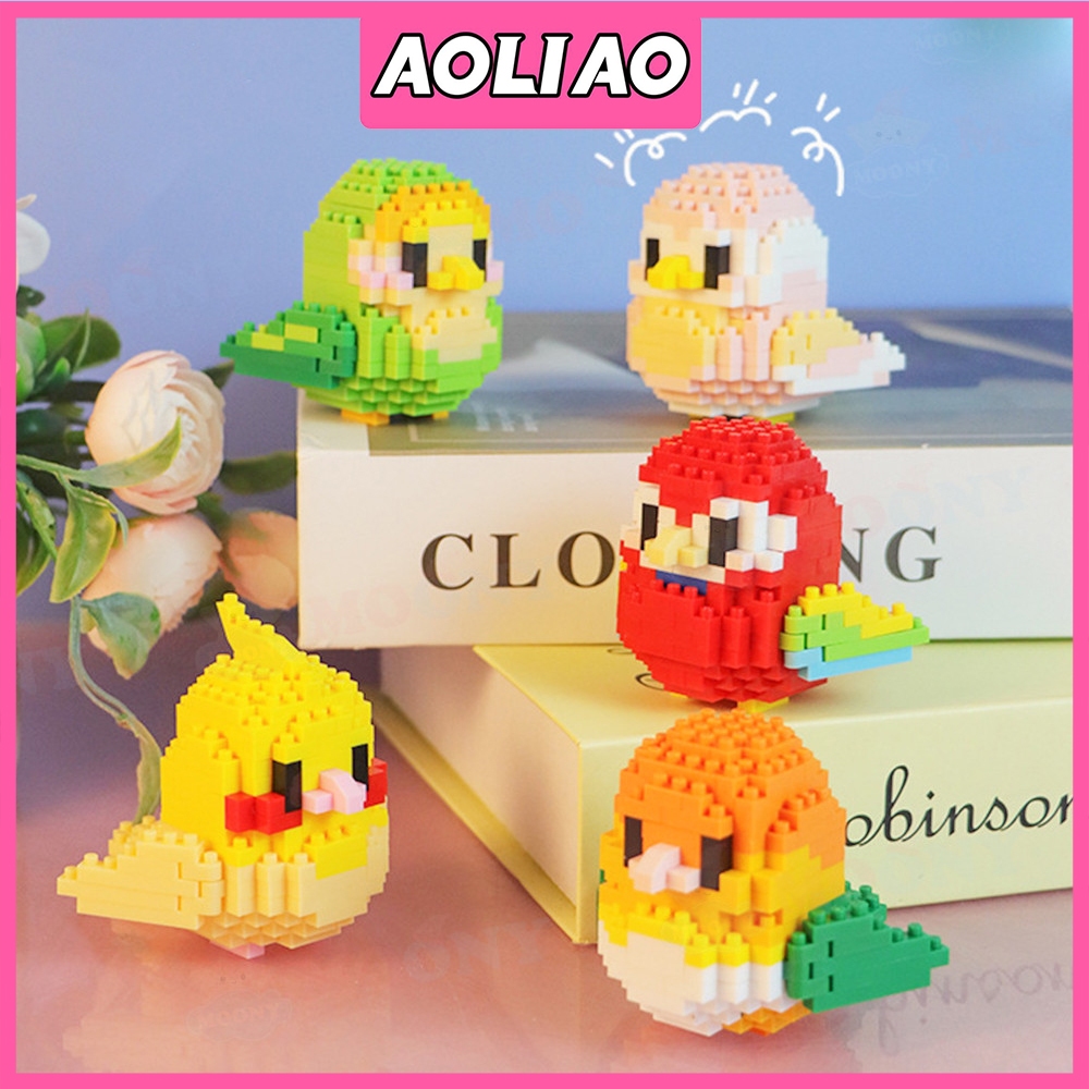 Jual AOLIAO Mainan Burung 3D DIY dengan Balok Susun Blok Bangunan ...