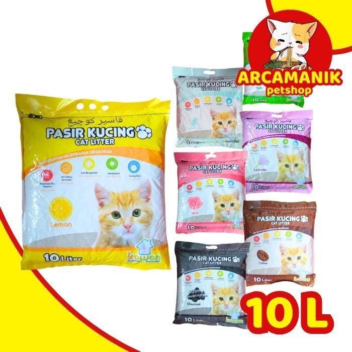 Jual Pasir Kucing Kawan 10 liter PASIR GUMPAL WANGI | Shopee Indonesia