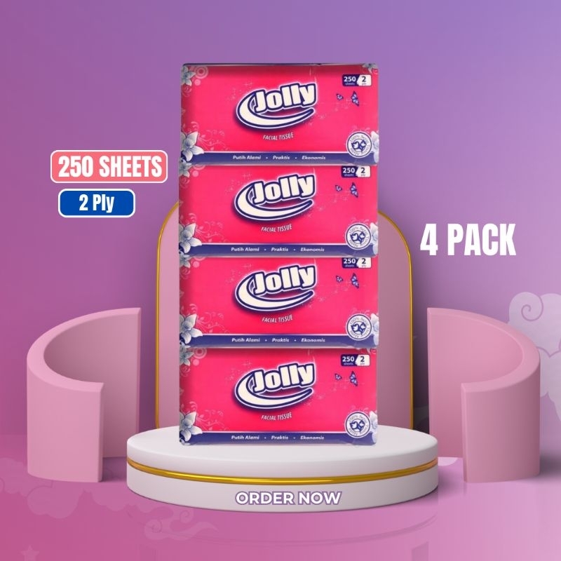 Jual [4 PACK] TISSU JOLLY 250 Sheets 2 Ply Facial Tissu Wajah | Shopee ...