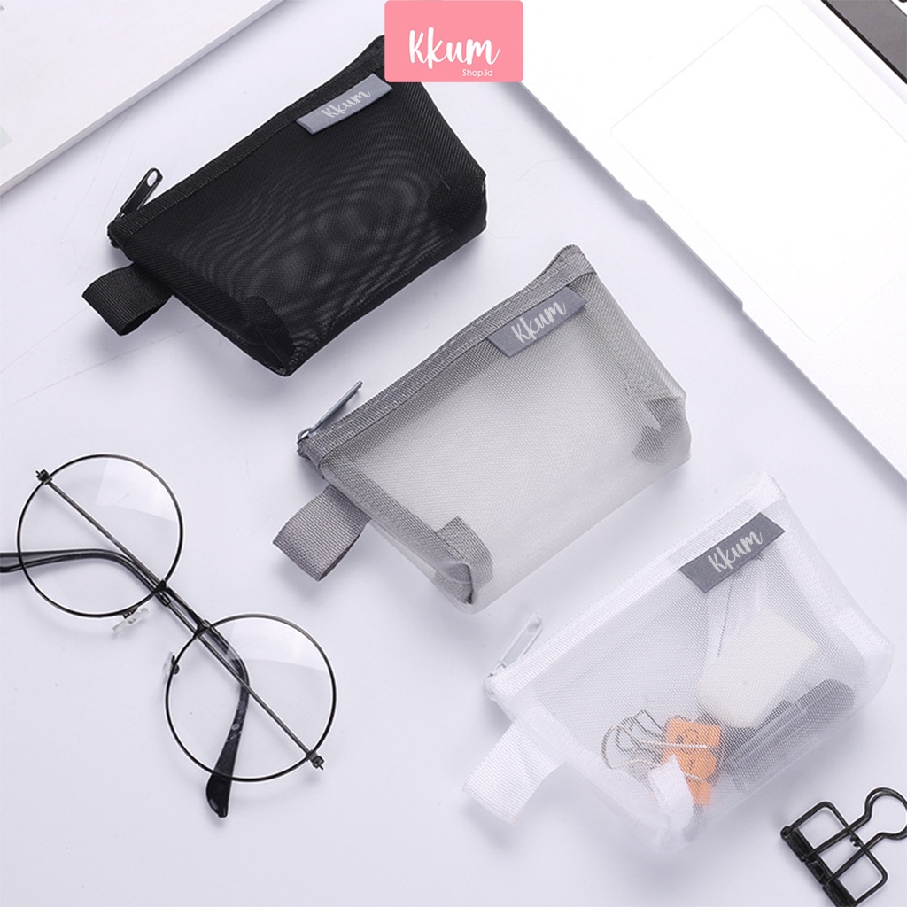 Jual Tas pouch mini jaring/ Pouch transparant/ Dompet kosmetik simple ...