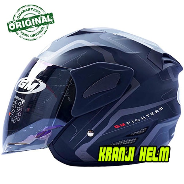Jual Helm Half Face / Helm Gm Fighter GV2 Black Pink Doft Original Single Visor SNI | Shopee ...