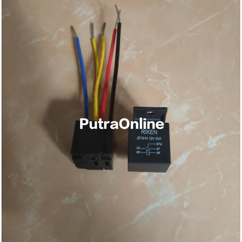 Jual Relay DC 12V 40A RIKEN + Soket Kabel Relay Mobil dan Motor ...