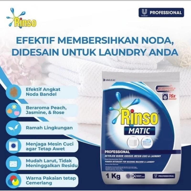 Jual RINSO MATIC BUBUK 1 KG ( 6 Pcs ) | Shopee Indonesia