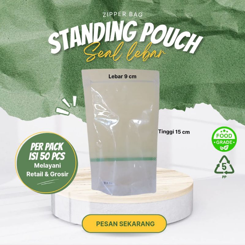 Jual [PACK] PLASTIK KEMASAN STANDING POUCH SEAL LEBAR UK 9X15 PLASTIK ...