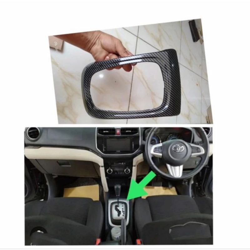 Jual panel cover transmisi rush terios 2018 up motif carbon black gloss ...