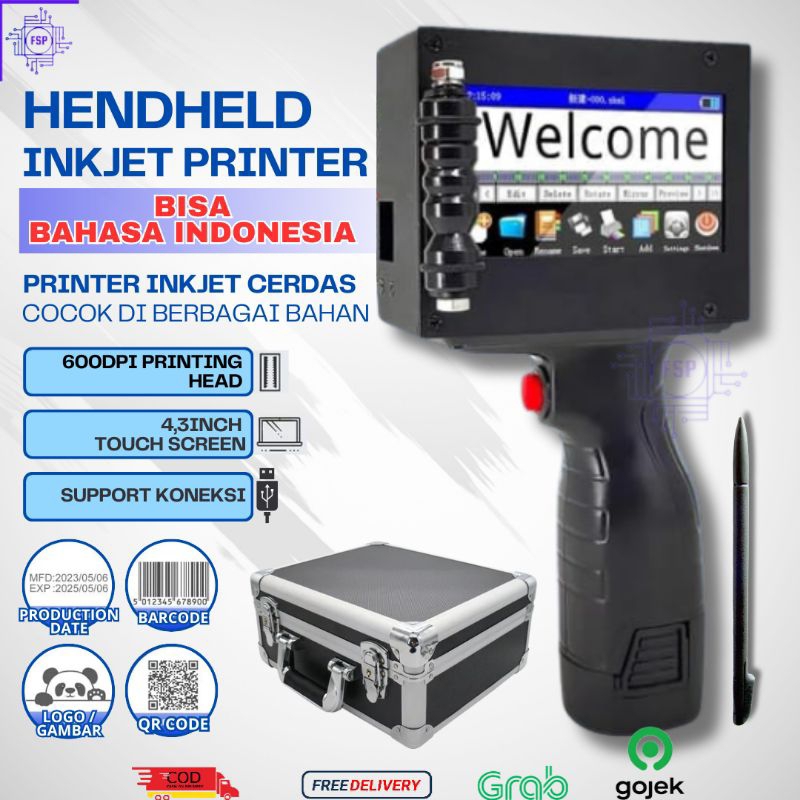 Jual Mesin N127 Printer Handheld Inkjet Pencetak Expired Date, Logo and Barcode Portable ...