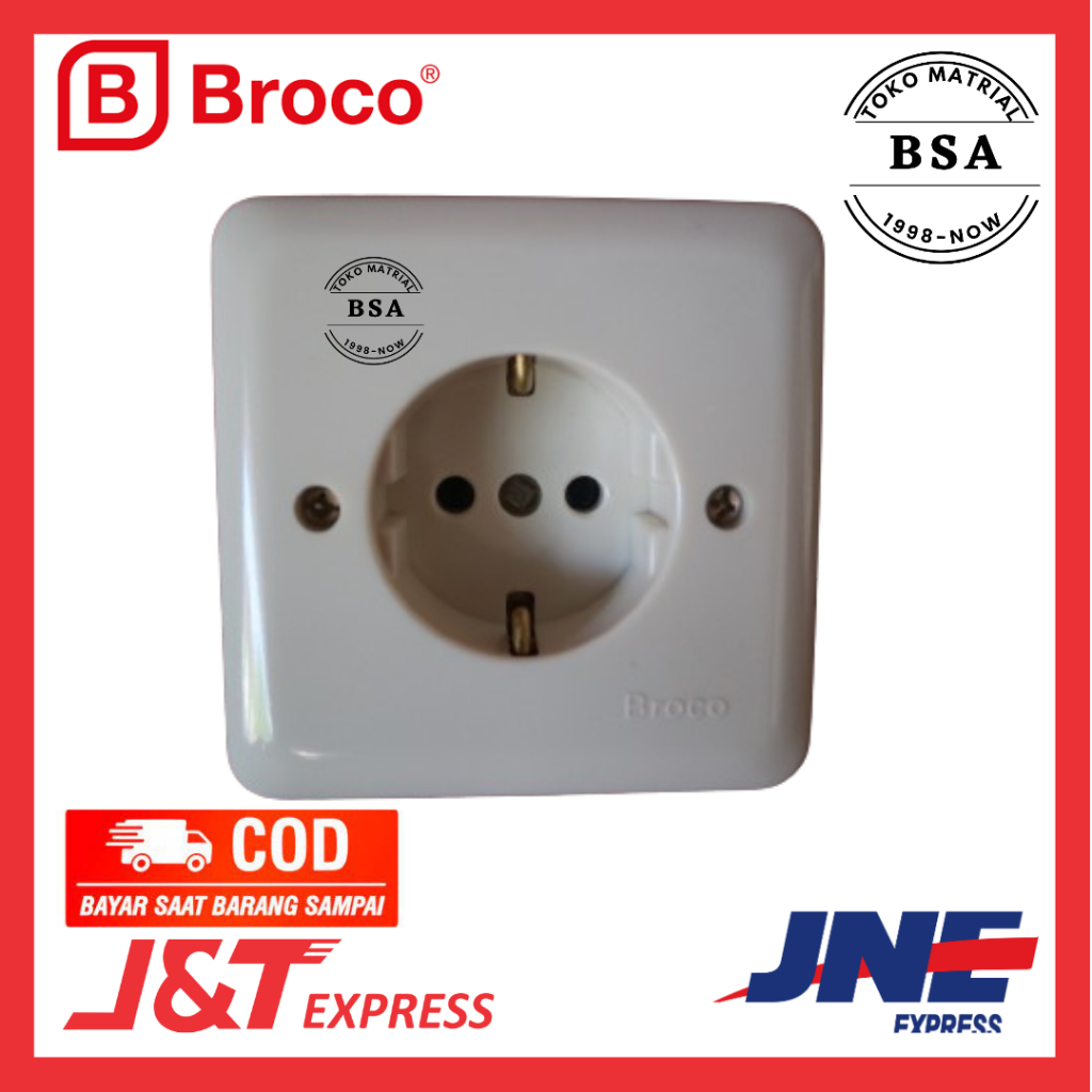 Jual Stop Kontak Arde Broco New Gee IB (5511U) Socket 2P NG Inbow Tanam BROCO Original | Shopee ...
