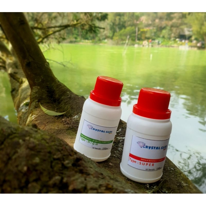 Jual Lem akrilik SUPER 150ml+suntikan, lem acrylic bening, crystal glue ...