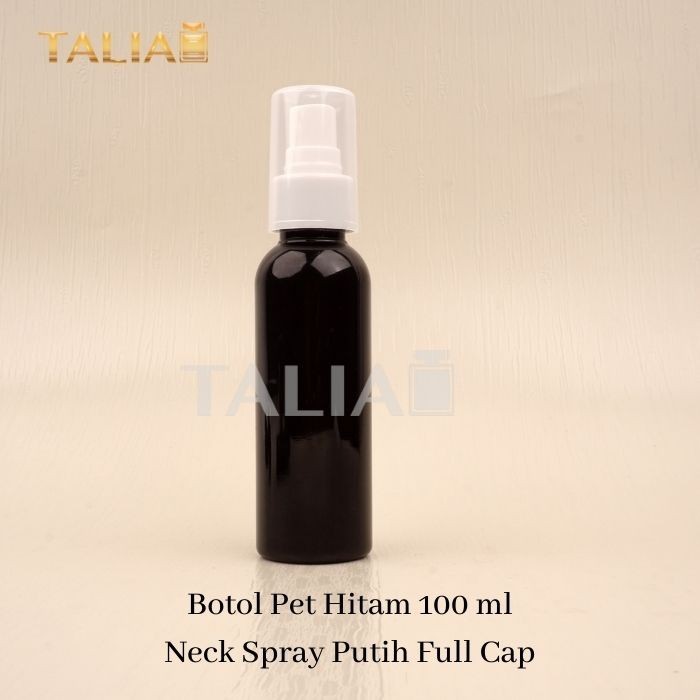 Jual BOTOL PET SET HITAM 100ML FULLCAP SPRAY PUTIH N24 (100pcs ...