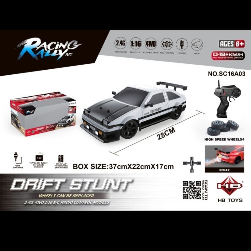 Jual Mobil Rc Drift Nissan GTR 4Wd Trueno AE86 Initial D 2,4Ghz Skala 1 ...