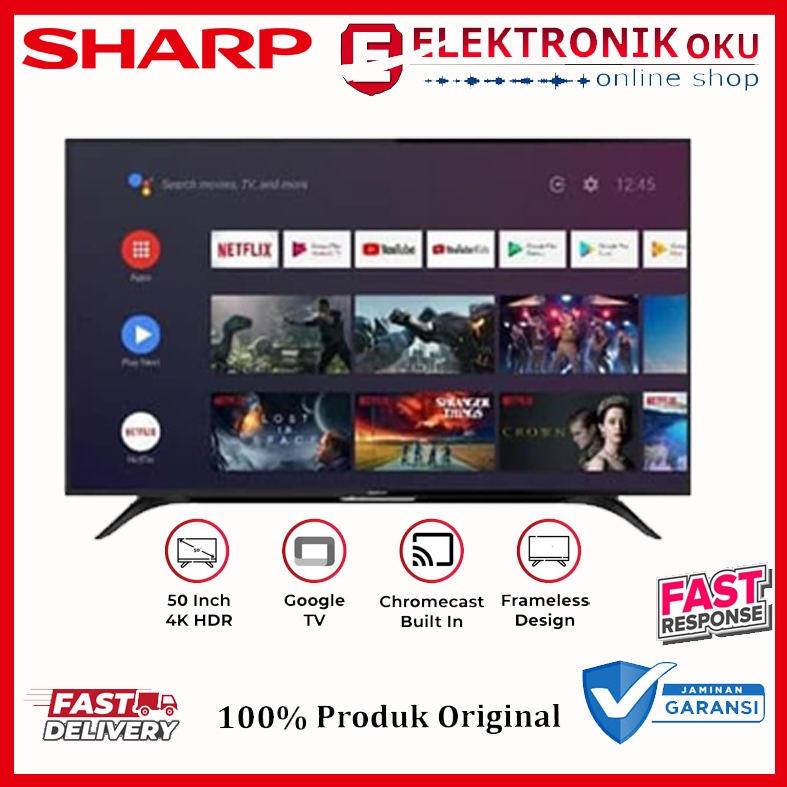 Jual SHARP LED TV 50 INCH ANDROID 4K UHD SMART TV | Shopee Indonesia