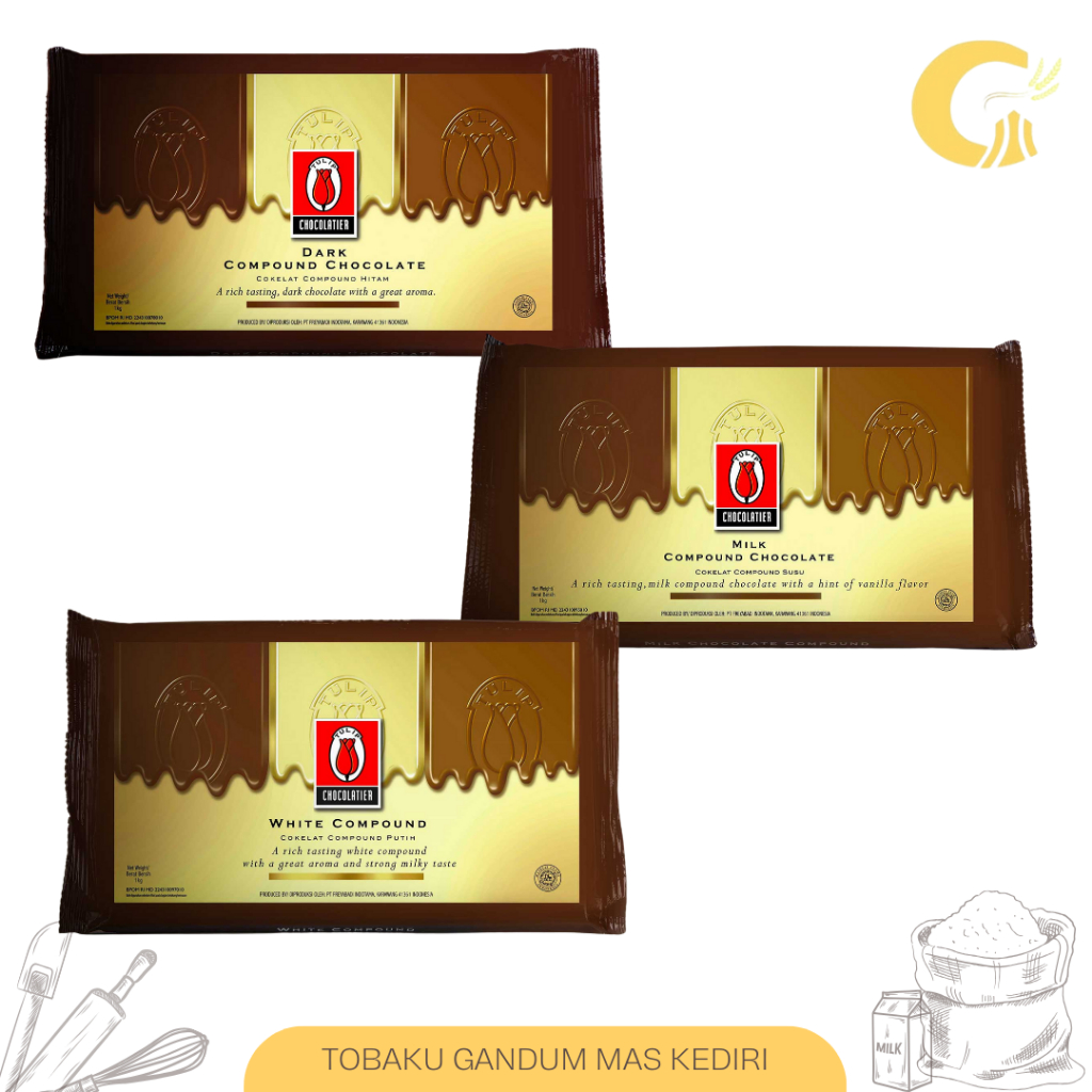 Jual Tulip Chocolatier Compound Dark Chocolate Milk Chocolate White ...