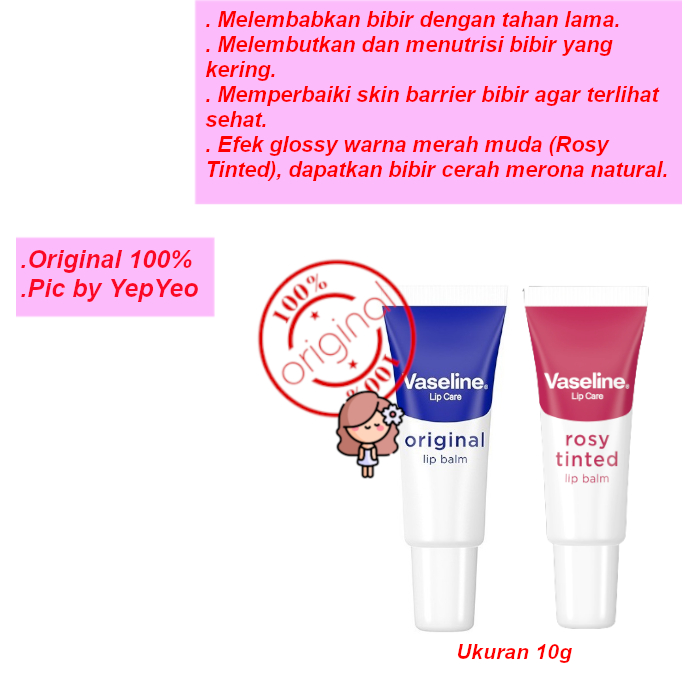 Jual Vaseline Lip Care Rosy Tinted Lip Balm/Original Lip Balm 10g - Pencerah Bibir | Shopee ...