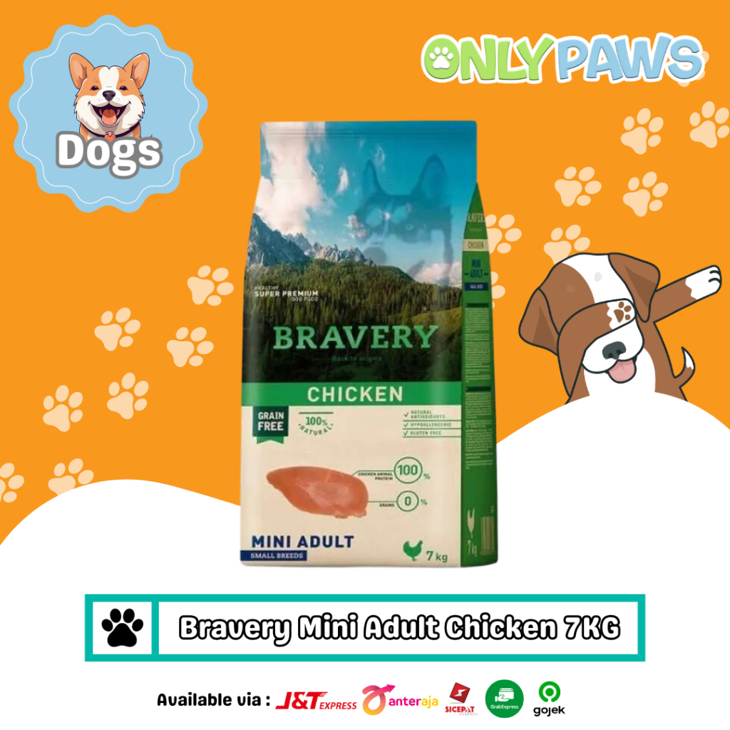 Jual Bravery Dog Mini Adult - Chicken / Salmon / Iberian Pork / Lamb ...