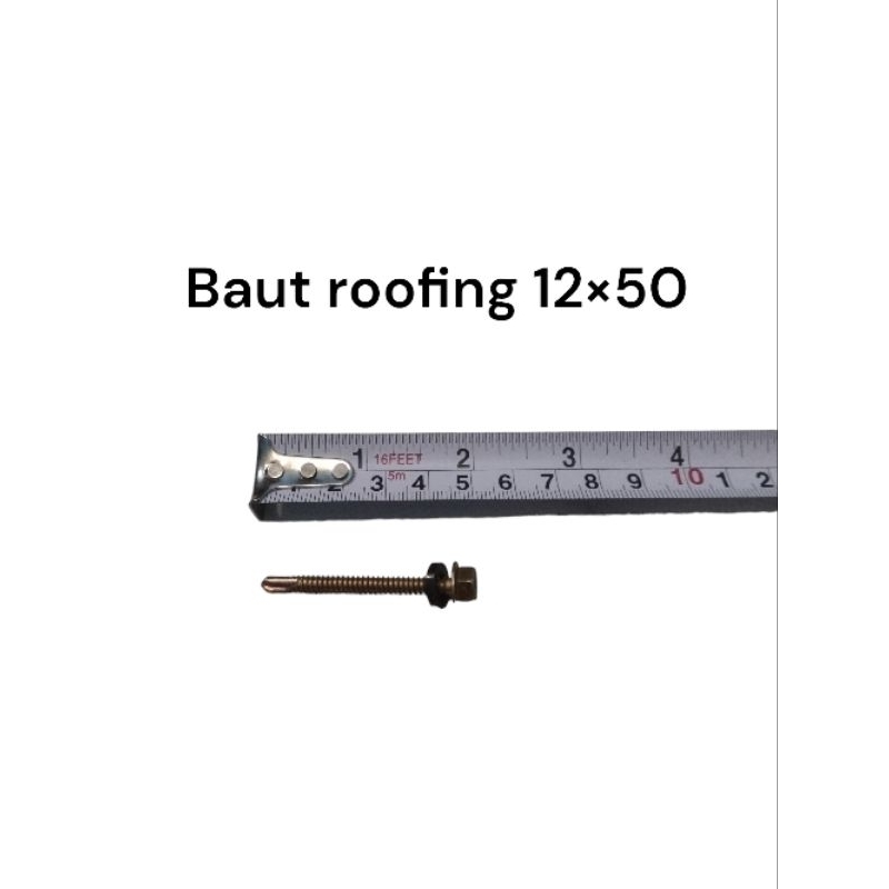Jual Baut roofing baja ringan ukuran 12×50 / sekrup roofing kuning 5cm ...