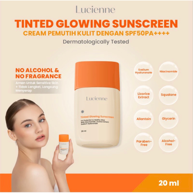 Jual READY STOCK LUCIENNE TINTED MATTE GLOWING SUNSCREEN LUCIENNE SPF50 ...