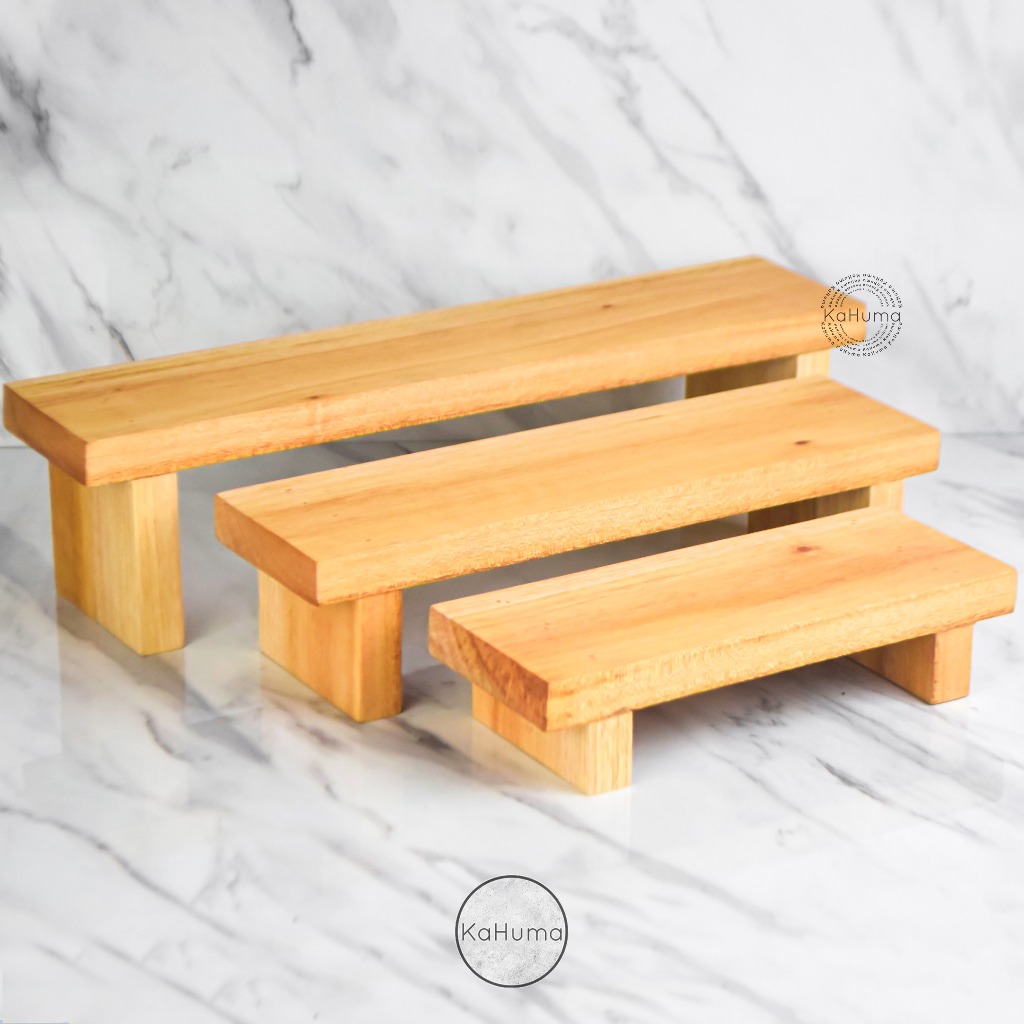Jual Display Rak Tangga Kayu Pajangan Rak Susun Pajang produk (isi 3 ...