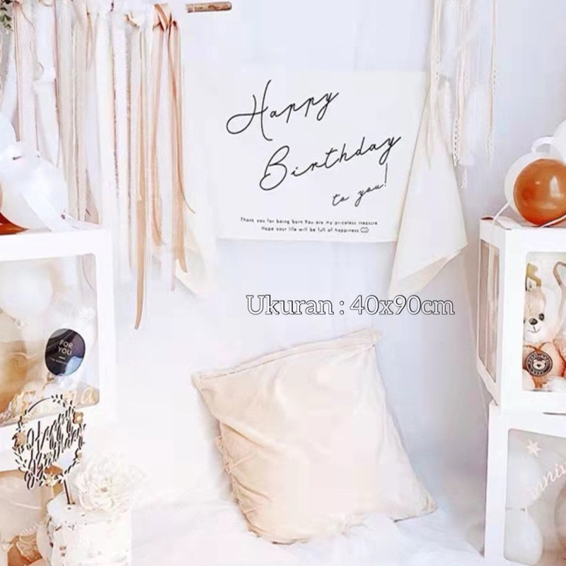 Jual Banner Kain Happy birthday Ins korea TIDAK BISA CUSTOM | Shopee ...