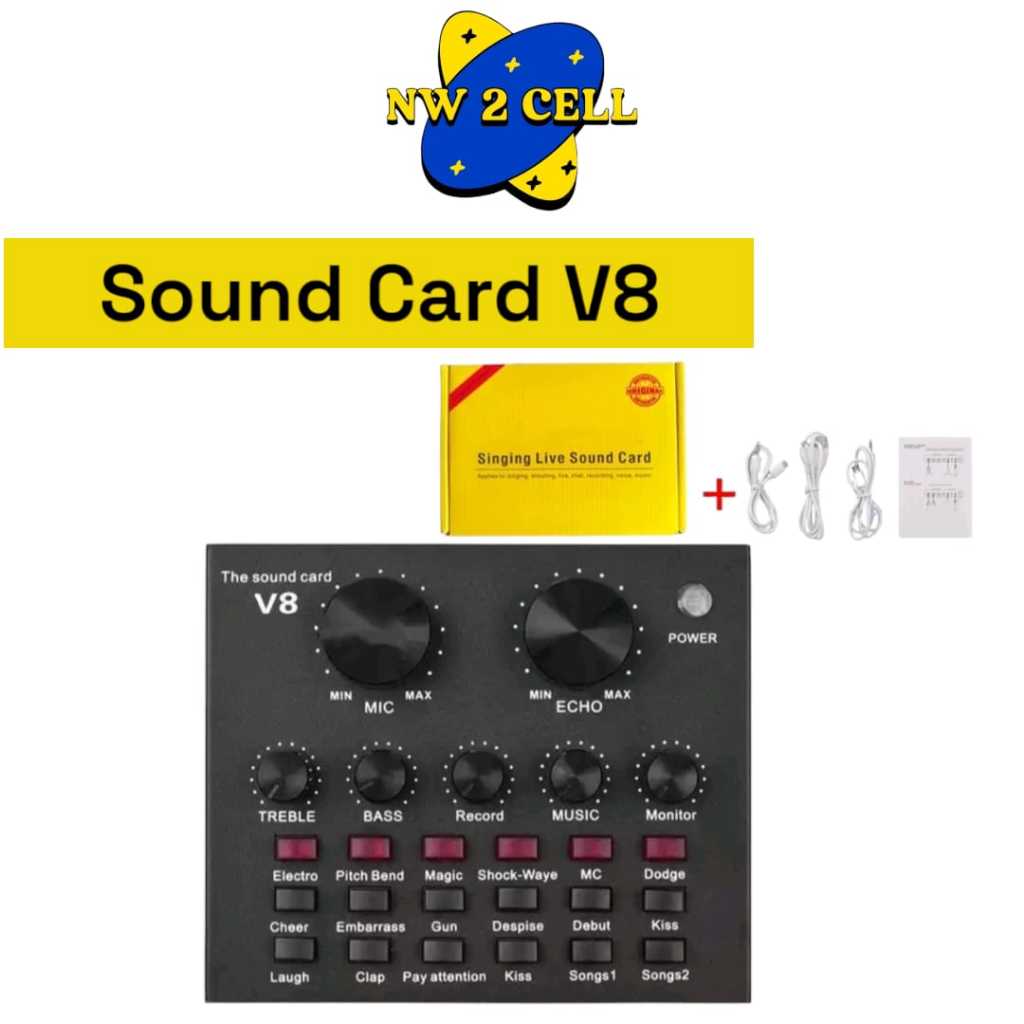 Jual ( Sound Card V8 ) Mixer External Sound Card V8 Audio Microphone ...