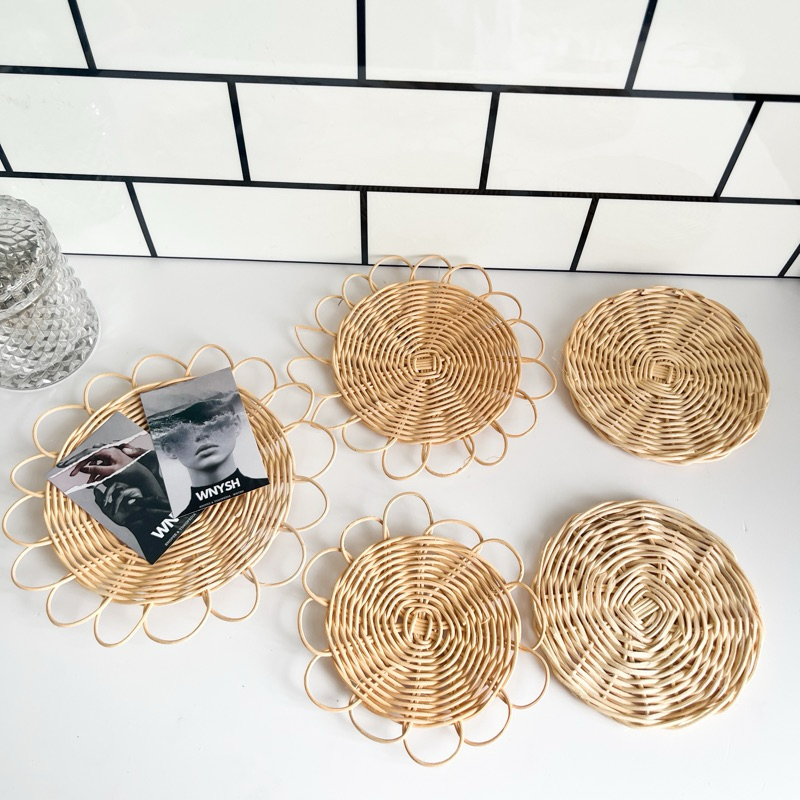 Jual Rattan coaster, tatakan rotan, tatakan gelas aesthetic | Shopee ...