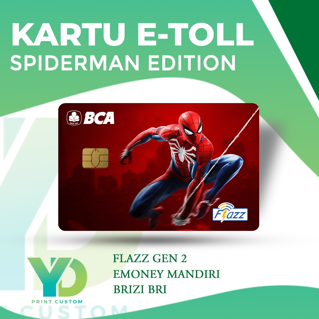 Jual Kartu Flazz BCA Gen 2 / Emoney Mandiri / Brizi BRI Edisi Spiderman | Shopee Indonesia