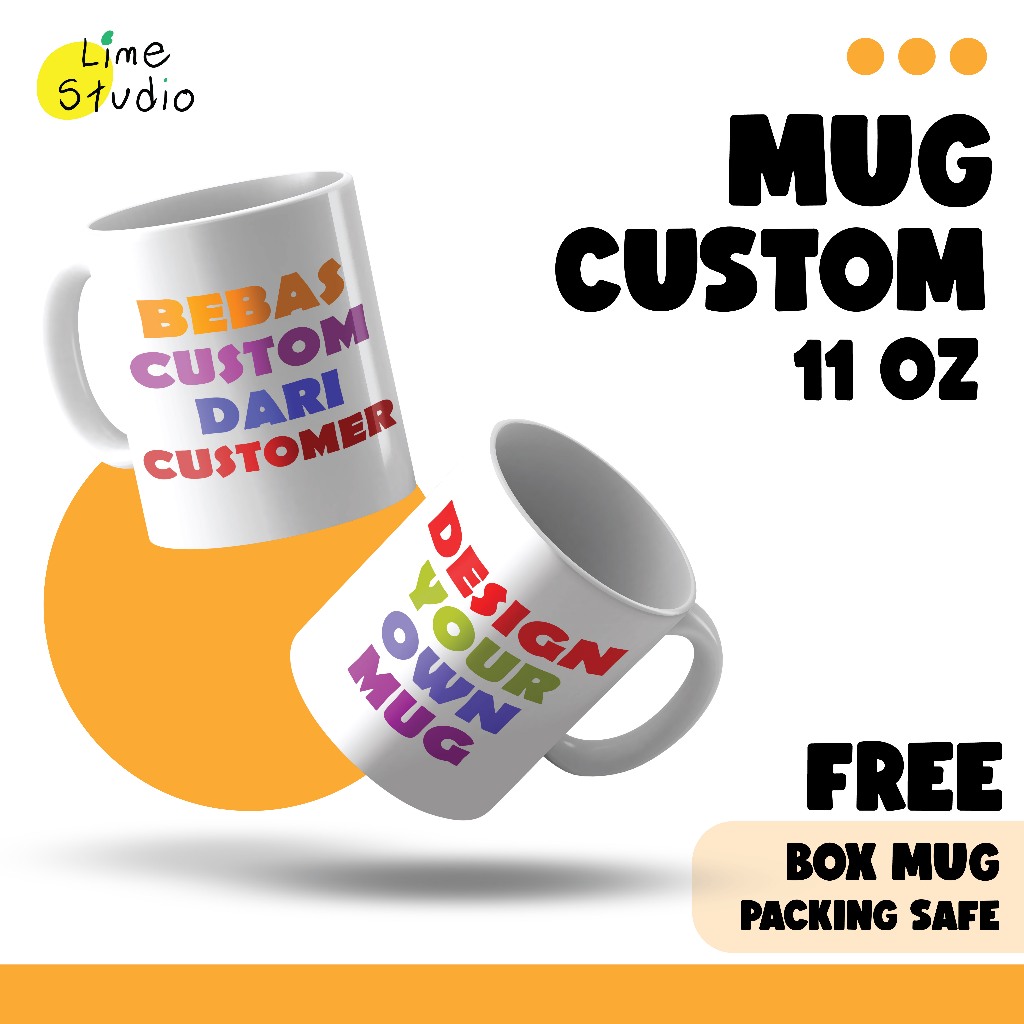 Jual (CUSTOM) Mug 11oz Bebas Custom Gambar/ Desain dari Customer untuk Gift, Kado, Seminar By ...