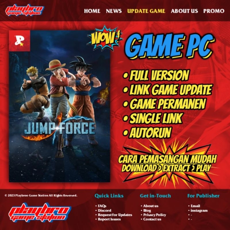 Jual Jump Force Game for PC/Laptop (Download for Play Bro!) | Shopee Indonesia