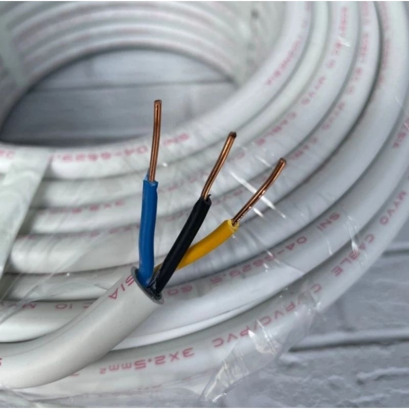 Jual HARGA PER 1 METER KABEL LISTRIK 3X2,5 NYM MYVO TEMBAGA MURNI ASLI SNI BERKUALITAS | Shopee ...