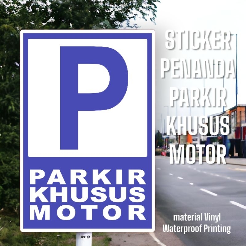 Jual 20 x 30 Sticker Sign Rambu Parkir Motor | Shopee Indonesia