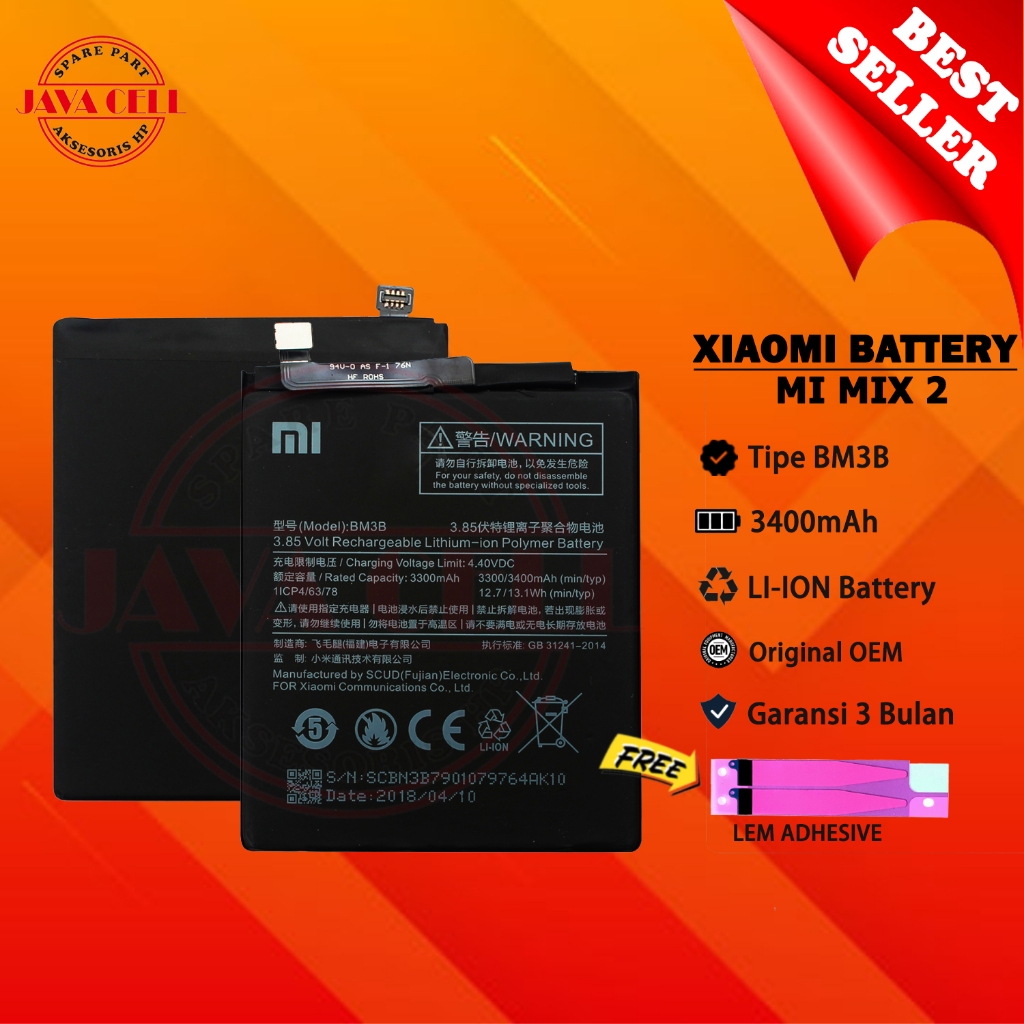Jual Baterai Batre Battery Xiaomi Mi Mix 2 BM3B Original Garansi 3 Bulan | Shopee Indonesia