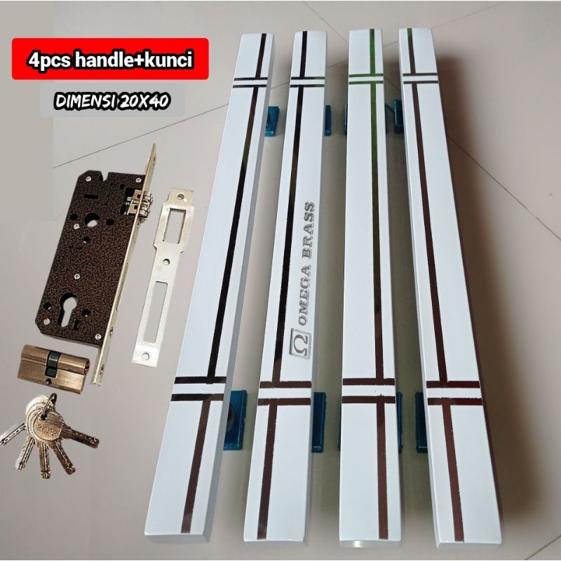 Jual 4pcs Handle pintu rumah dua pintu+KUNCI panjang 60 80 100cm/gagang ...