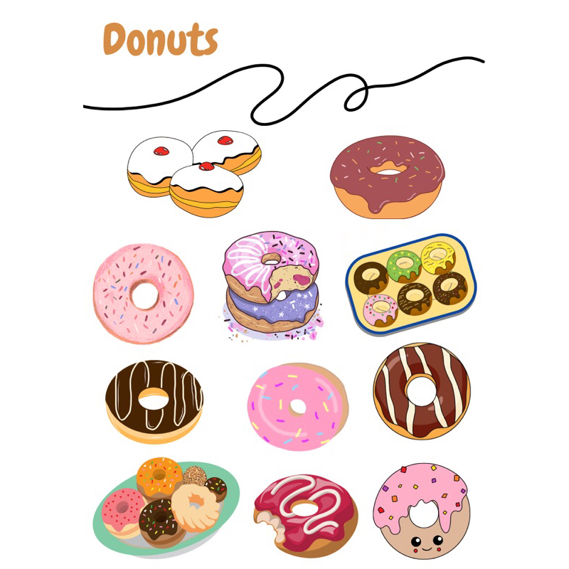 Jual Stiker Cute Donat Sheet Pack | Shopee Indonesia
